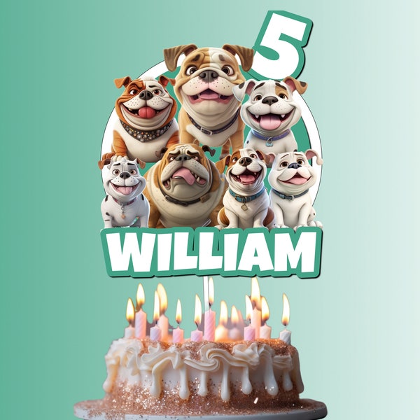 English Bulldog Cake Topper - Etsy