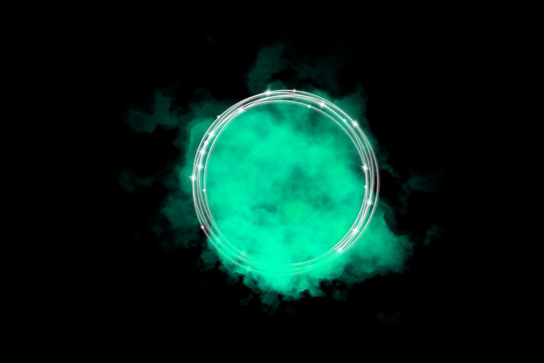 Mint Smoke Logo Background PNG, 300 DPI Silver Circle Ring, Logo Frame ...