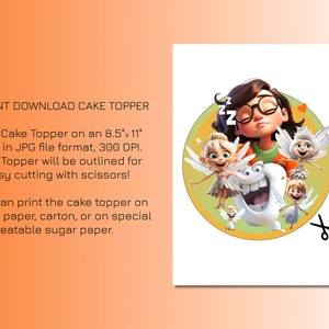 Tooth Fairy Cake Topper, Printable Tooth Cake Centerpiece, Fallen Tooth ...