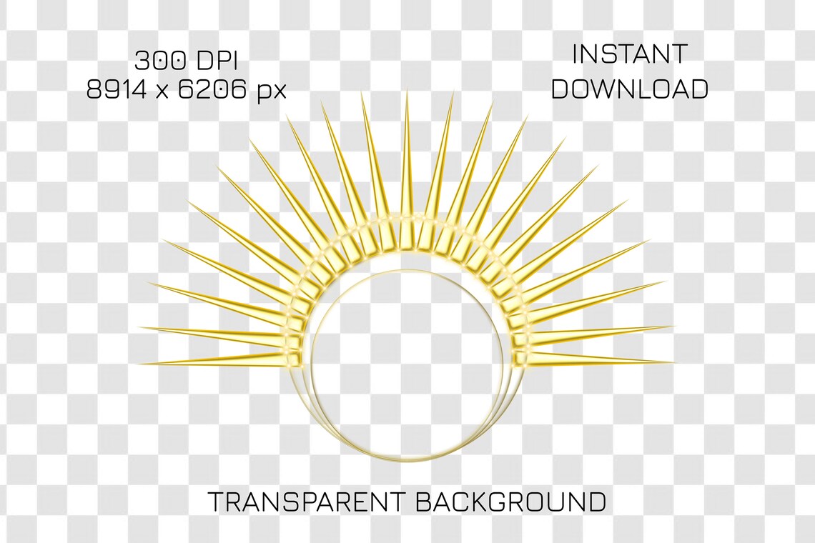 PNG Overlay Gold Sun Crown Overlay 300dpi Photo Background - Etsy