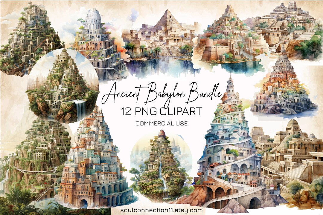 Watercolor Babylon PNG Clipart, Ancient Babylon Images Bundle, Tower of ...