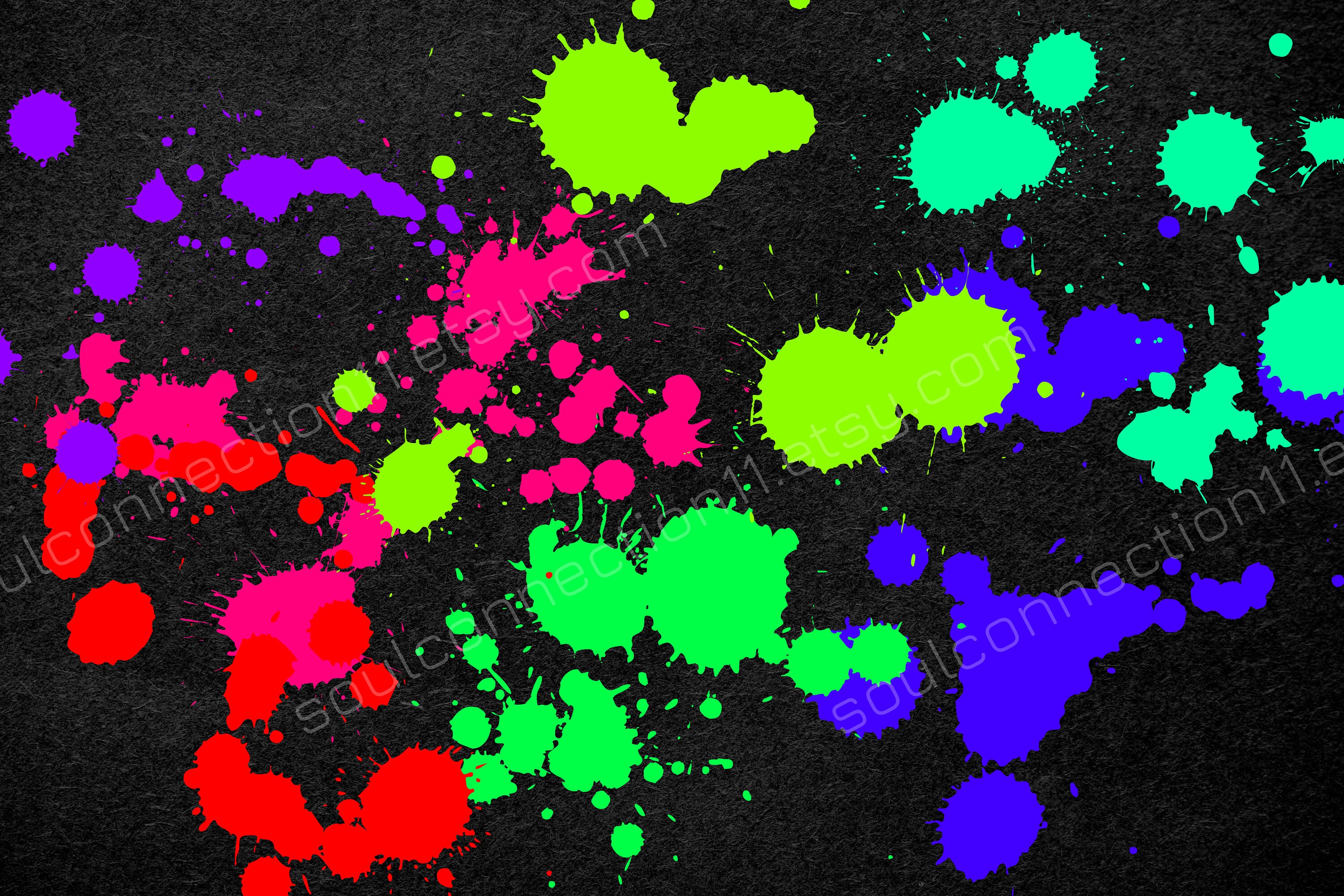 33 NEON Colors Splash PNG Bright Colors Splash Clipart - Etsy UK