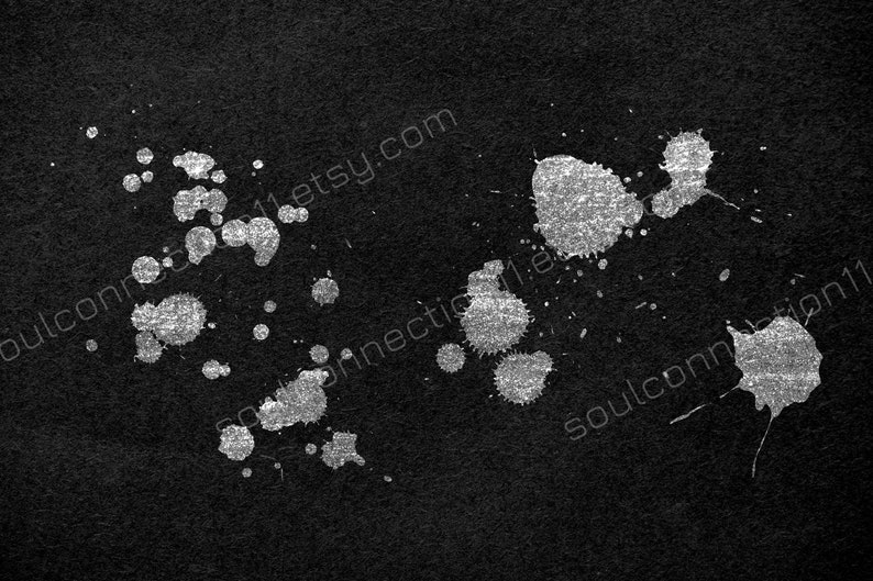 Silver Splatters Clipart Silver Ink Splash PNG Glitter - Etsy