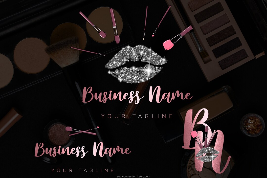 Glitter Lips Logo, Makeup Artist Logo, Beauty Logo Design, Premade Logo ...