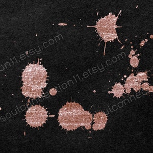 Rose Gold Splatters Clipart, Golden Ink Splash PNG, Glitter Gold ...
