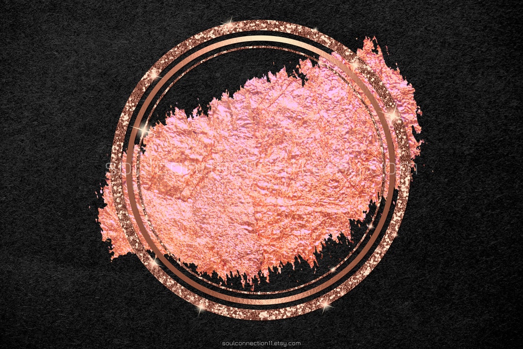 Rose Gold Logo Background PNG, Circle Frame, Glitter Round Logo Border ...
