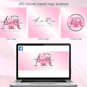 Pastel Pink Logo, Beauty Logo, Premade Logo, Blush Pink Logo, Black ...