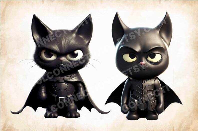 Cat Superhero PNG Clipart Bundle Bat Cat Clipart Super Cat - Etsy