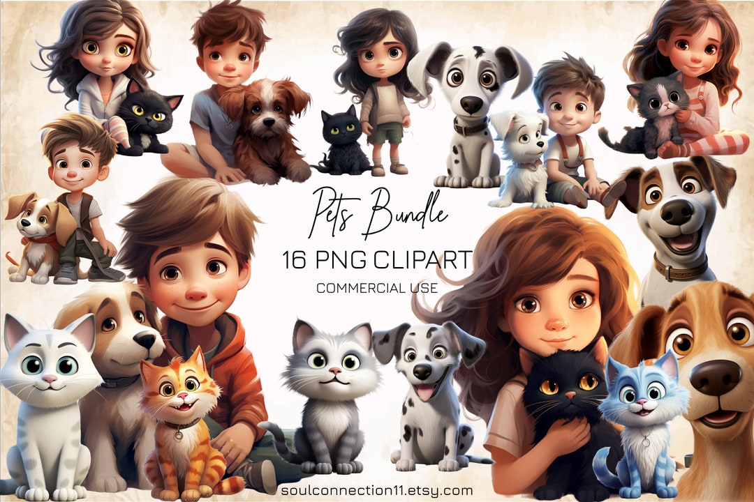 Pets PNG Clipart, Dogs Images Bundle, Cats Clipart, Sublimation Design ...