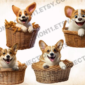 Royal Corgi PNG Clipart Bundle, Cute Cartoon Dogs Clipart, Sublimation ...