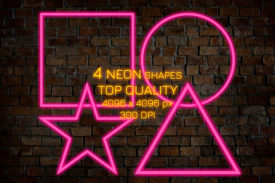 Fuchsia NEON Shapes, Neon Geometric Figures, Neon Light Effect, Neon ...