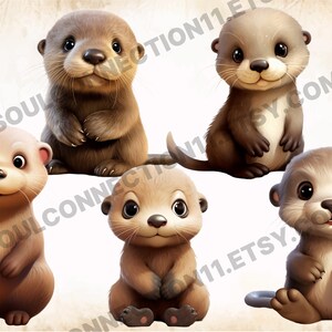 Cute Otter PNG Clipart, Otters Images Bundle, Sublimation Design ...