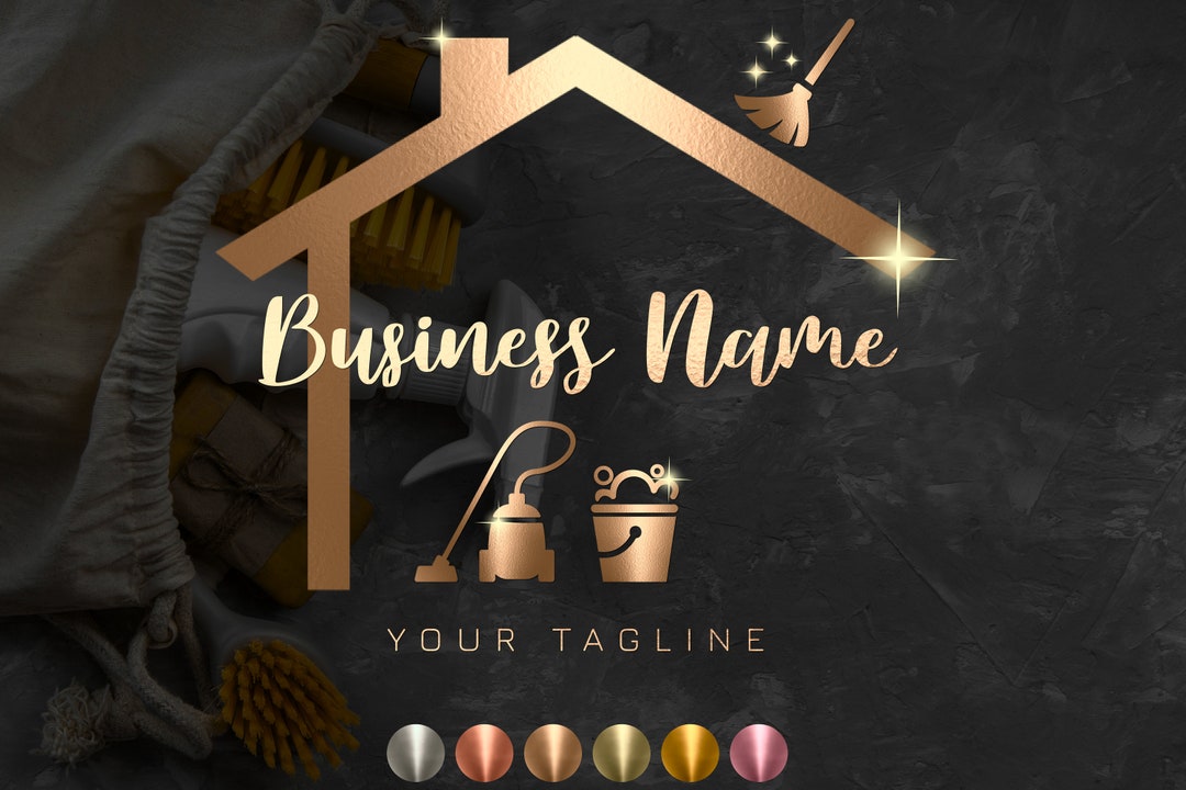 Gold Cleaning Logo, Luxury Cleaning Service Logo, Cleaning Business ...