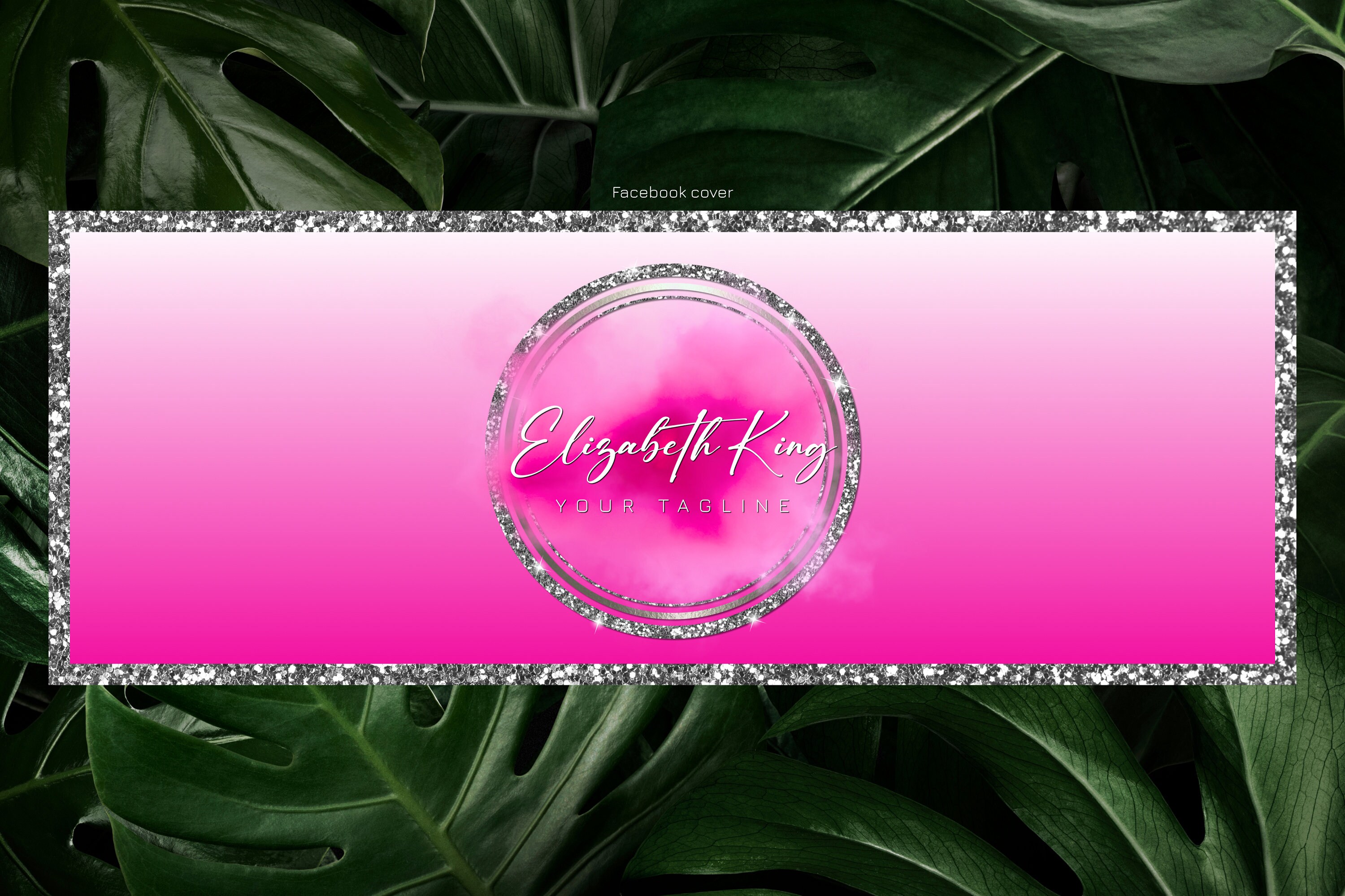 Round Logo Silver Glitter Logo Pink Smoke Logo Purple - Etsy