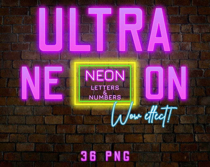 Ultra Neon Alphabet & Numbers, Pink Neon Letters PNG, Purple Neon ...