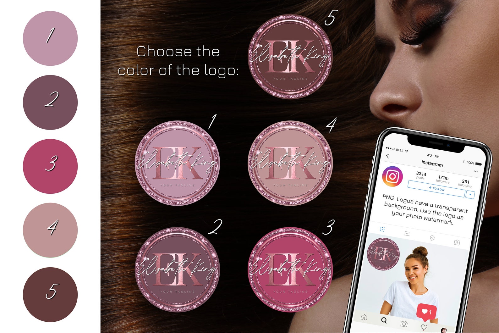Blush Pink Logo Beauty Logo Premade Logo Design Beige Round - Etsy
