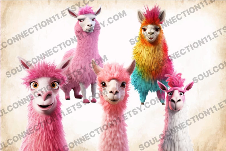 Llama PNG Clipart Bundle Cute Llama Clipart Alpaca Clipart - Etsy
