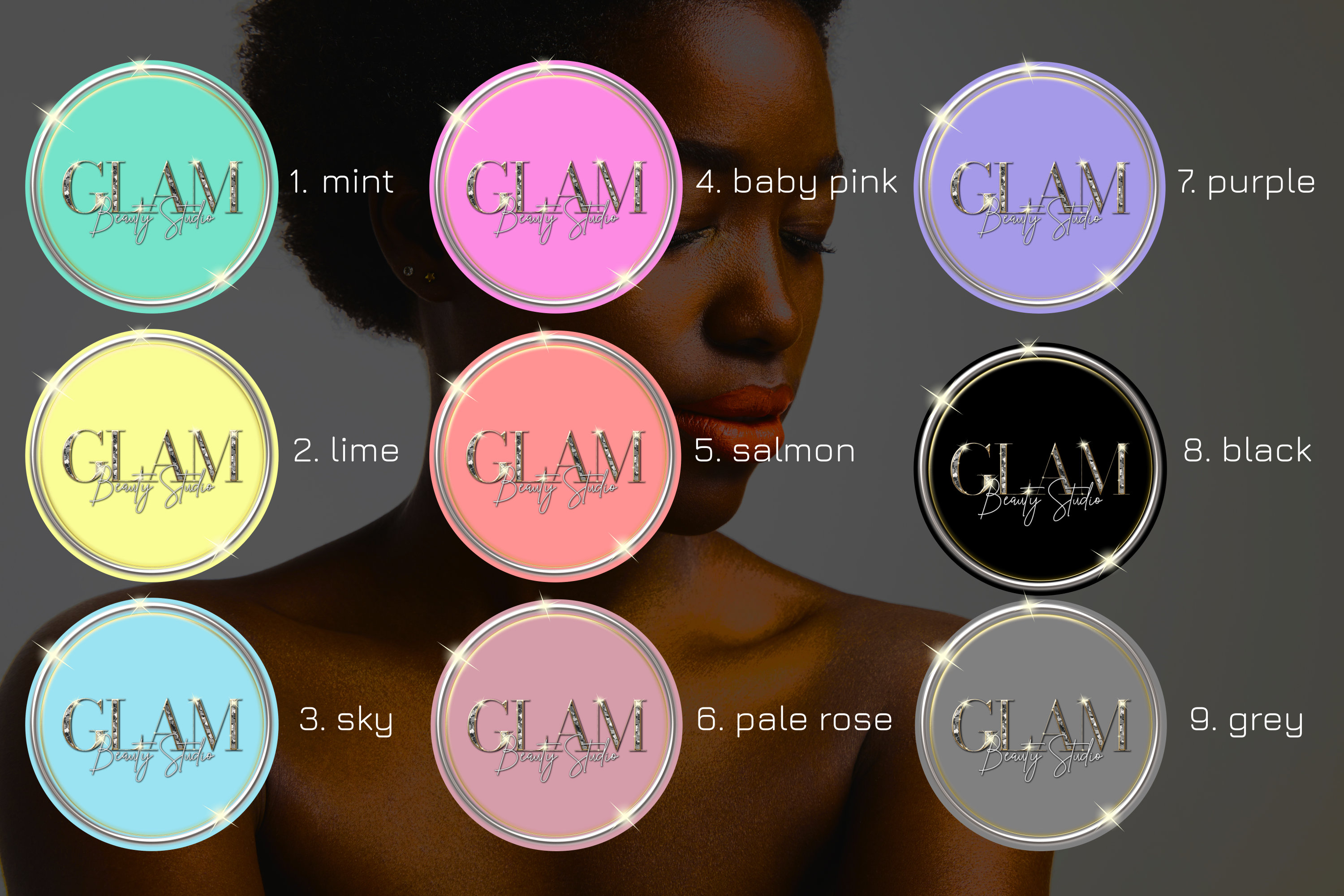 Premade Logo Design Custom Circle Logo PNG Round Logo Glam - Etsy