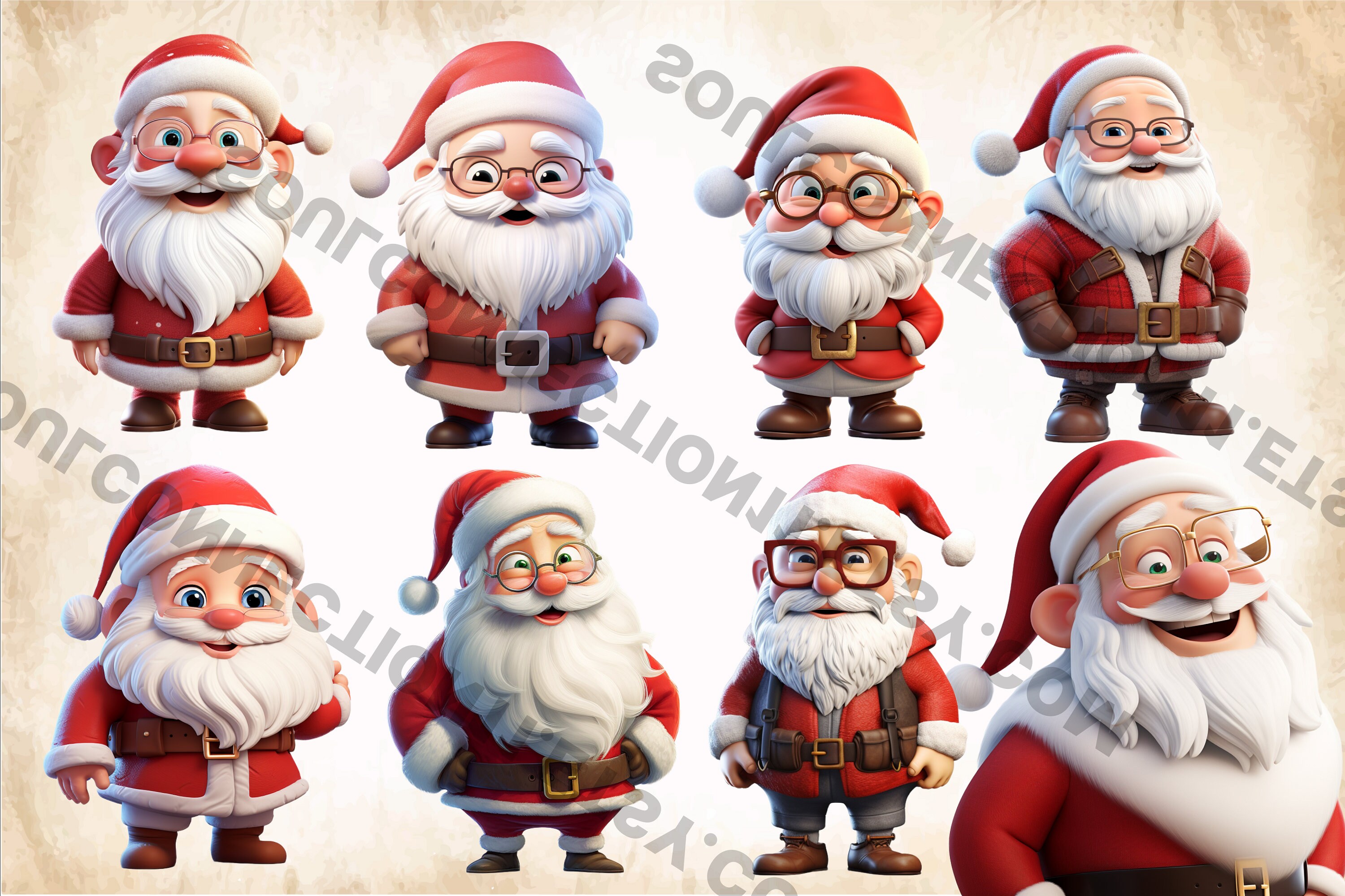 XXL Christmas PNG Clipart, Christmas Images Bundle, Santa, Deer ...