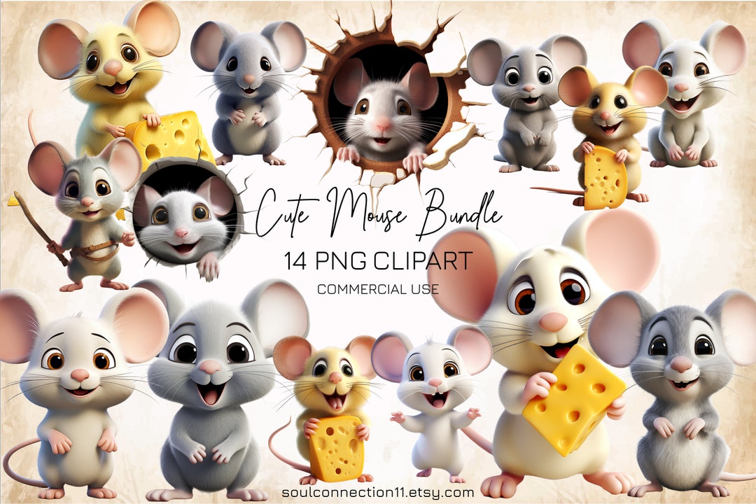 Cute Little Mouse PNG Clipart, Mouse With Cheese Images Bundle ...