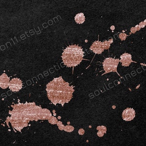 Rose Gold Splatters Clipart, Golden Ink Splash PNG, Glitter Gold ...