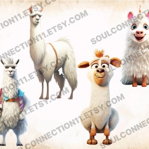 Llama PNG Clipart Bundle, Cute Llama Clipart, Alpaca Clipart ...
