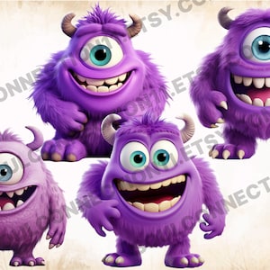 Cute Monster PNG Clipart Bundle, Rainbow Monster Image, Sublimation ...