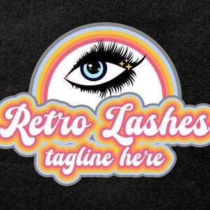 Eyelash Logo, Premade Logo, Beauty Logo, Lash Tech Logo, Custom Logo Design, Retro Logo, Boho ...