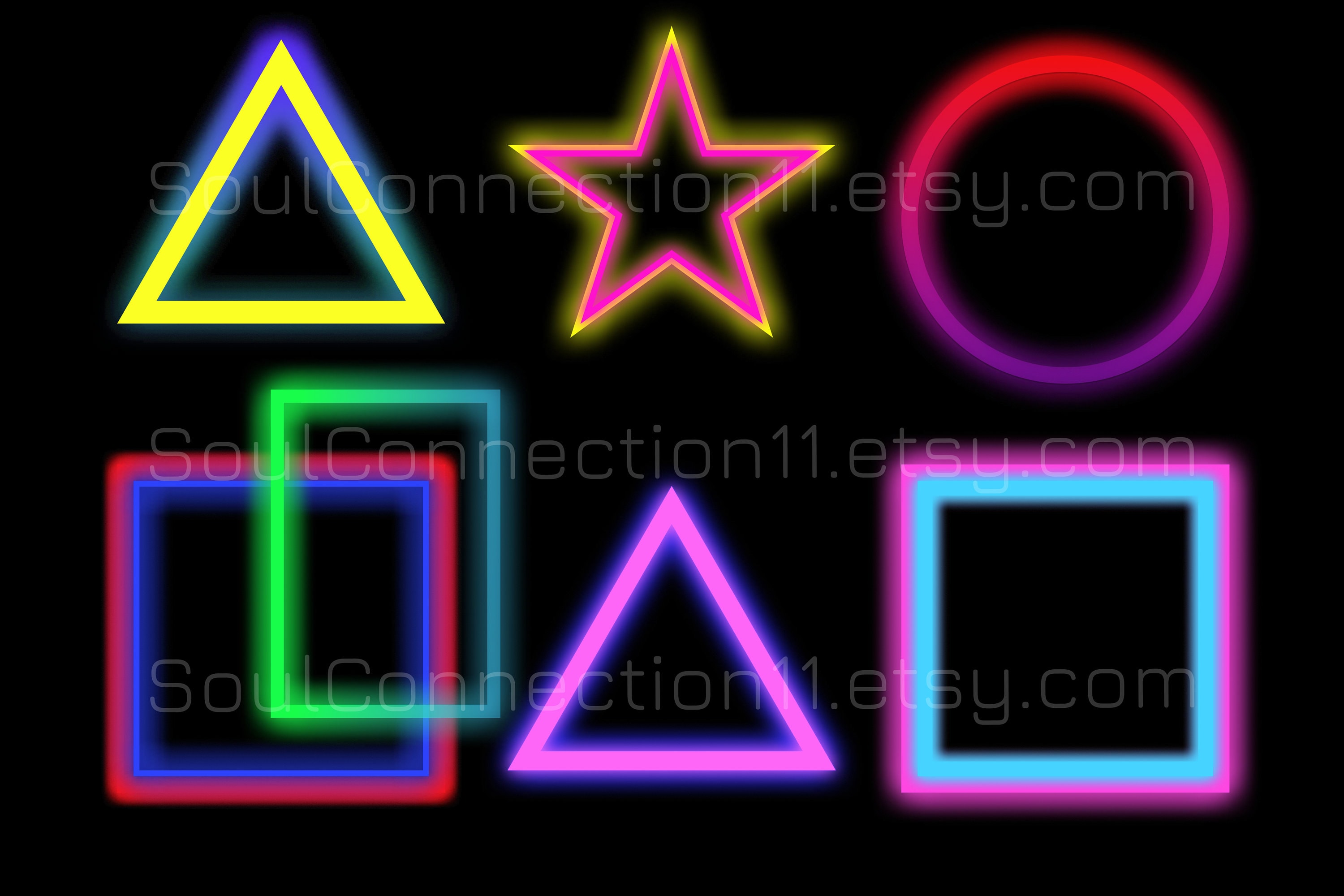 15 NEON PNG Shapes Neon Geometric Figures Neon Light Glow - Etsy UK