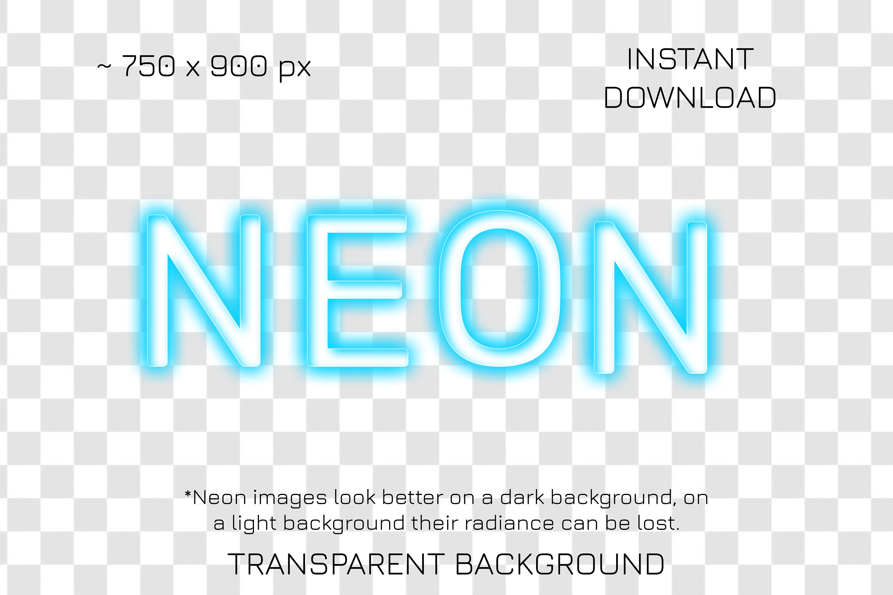 Ultra Glow Neon Letters, Numbers, Frames PNG Clipart (digital Download ...