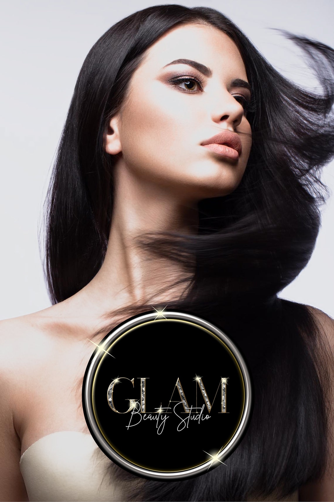 Premade Logo Design Custom Circle Logo PNG Round Logo Glam - Etsy