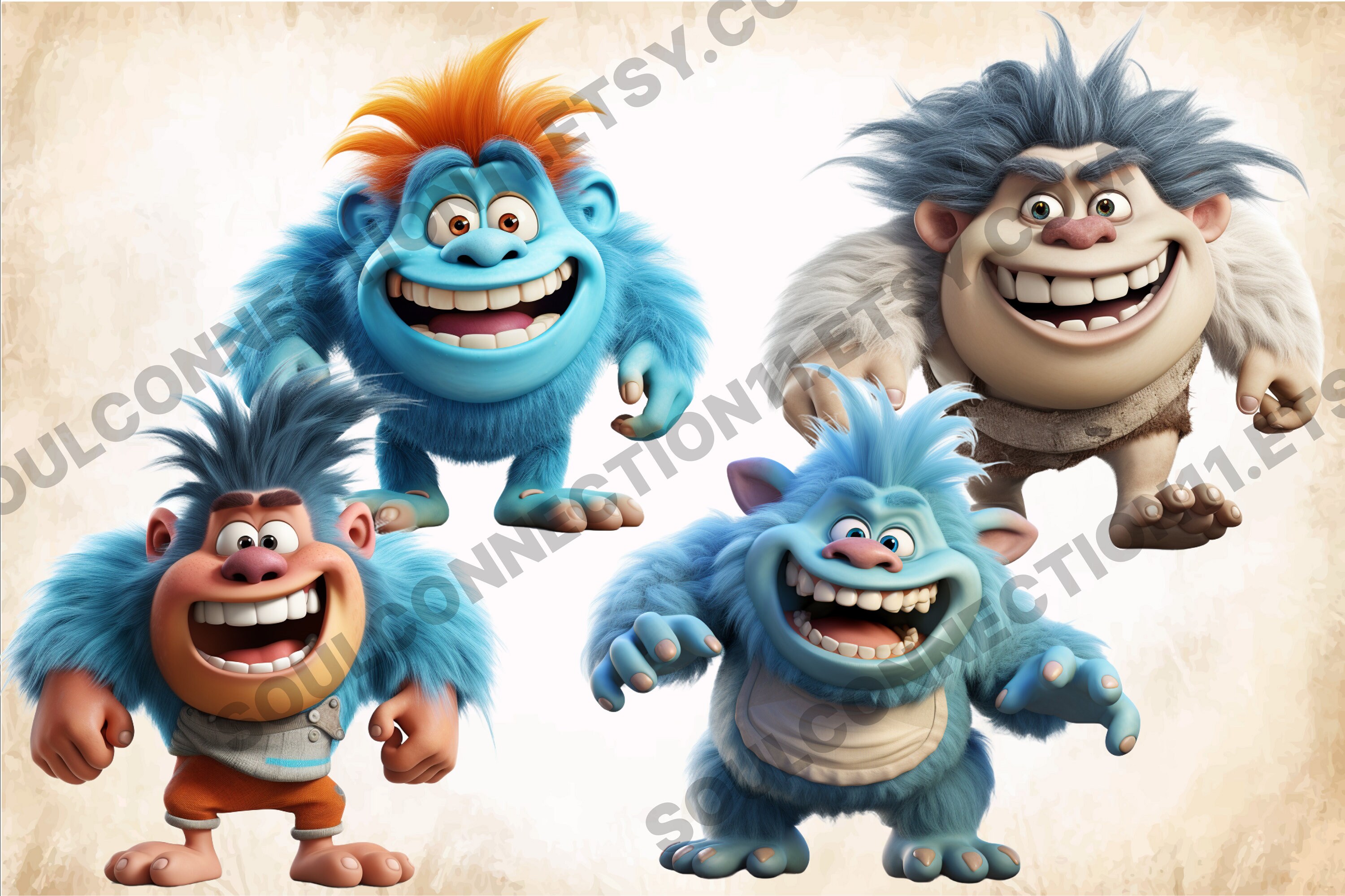 Cartoon Trolls PNG Clipart Trolls Images Bundle Sublimation - Etsy