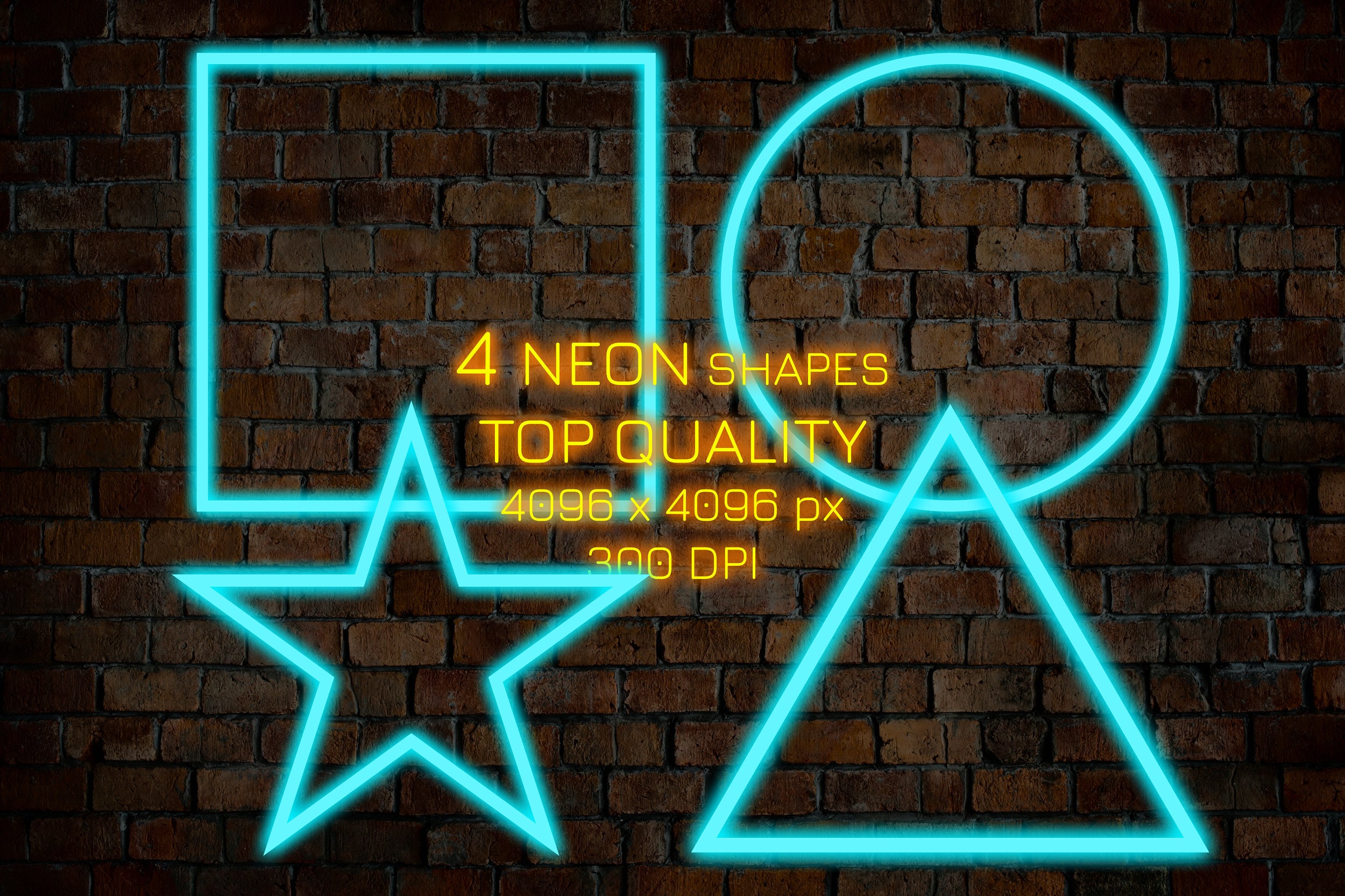 Blue NEON Shapes Neon Geometric Figures Neon Light Effect - Etsy