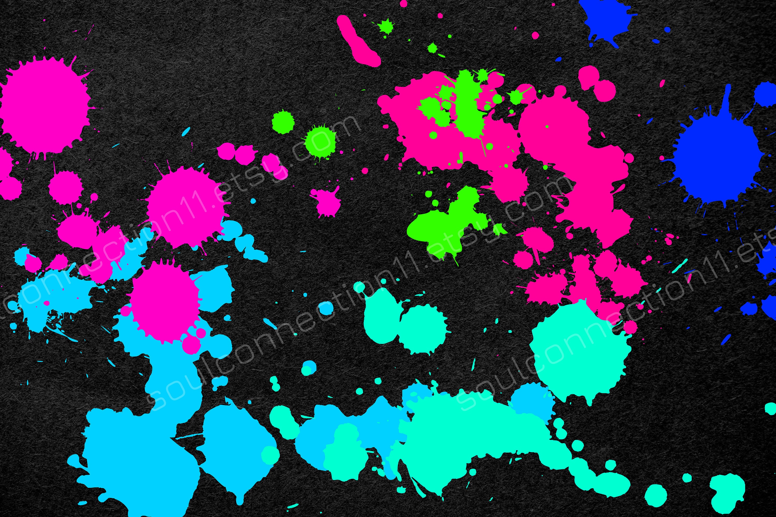 33 NEON Colors Splash PNG Bright Colors Splash Clipart - Etsy UK