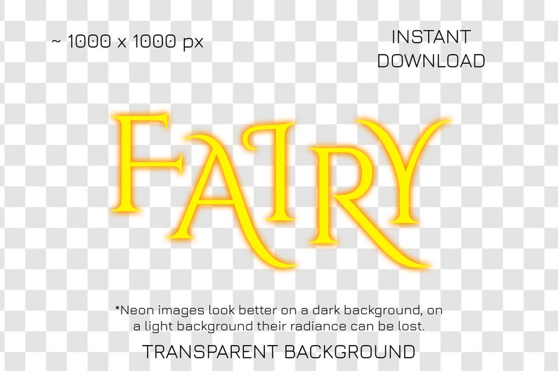 Magic Neon Alphabet PNG Fairy Letters Clipart Yellow Orange - Etsy