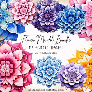 Flower Mandala PNG Clipart, Mandala Images Bundle, Sublimation Design ...