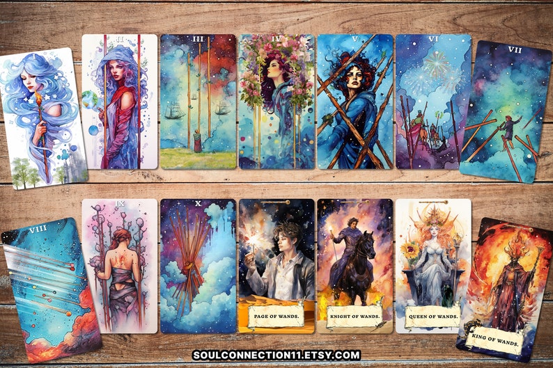 Complete Printable 78 Card Deck Tarot of the Cosmic Universe. Rider ...