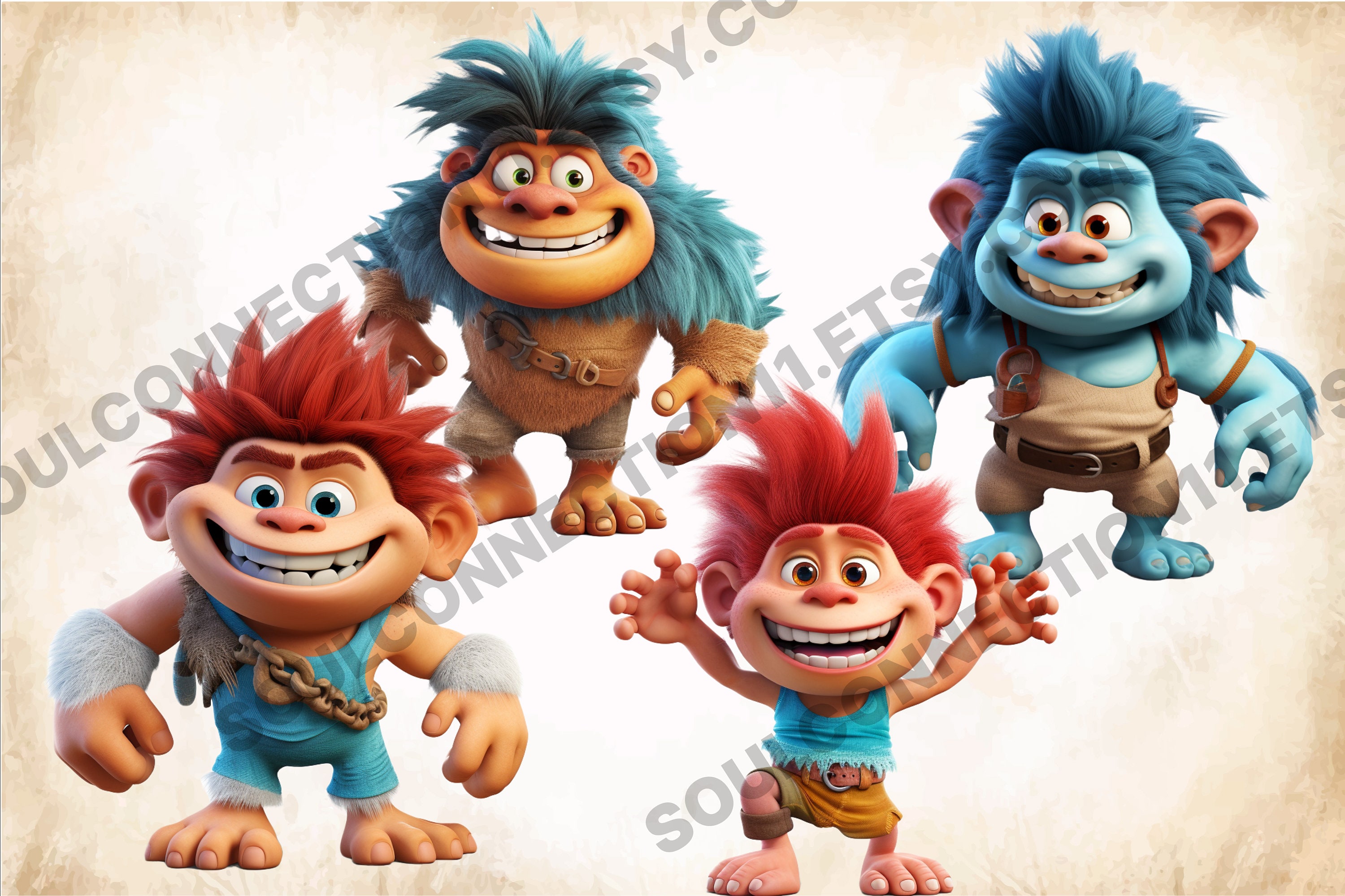 Cartoon Trolls PNG Clipart Trolls Images Bundle Sublimation - Etsy