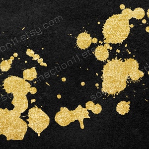 Gold Splatters Clipart, Golden Ink Splash PNG, Glitter Gold Overlays ...