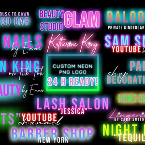 Custom Neon Logo PNG, Premade Neon Logo Design, Neon Logo PNG, Neon ...