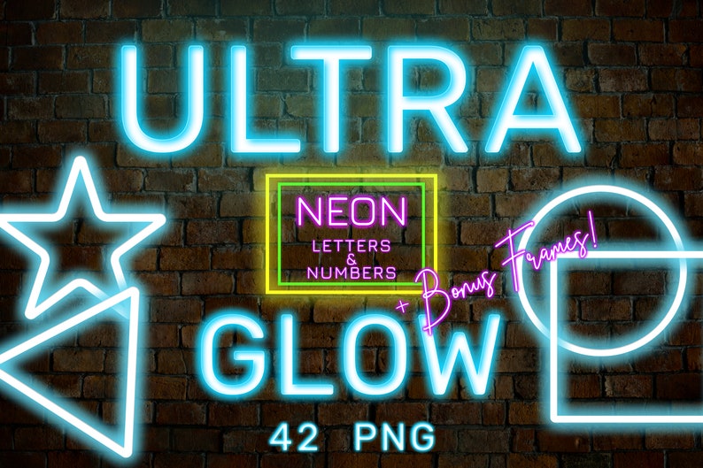 Ultra Neon Letters & Numbers PNG Blue Neon Alphabet Clipart - Etsy