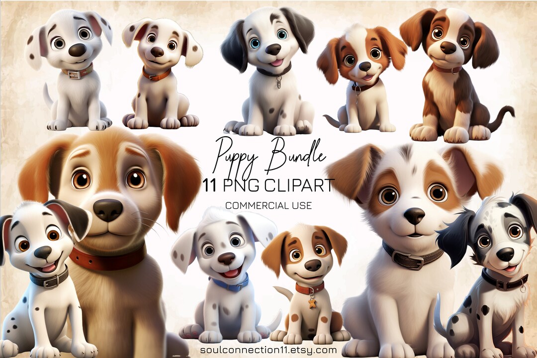 Cute Puppy PNG Clipart, Dogs Images Bundle, Puppy Print, Dog Decoration ...