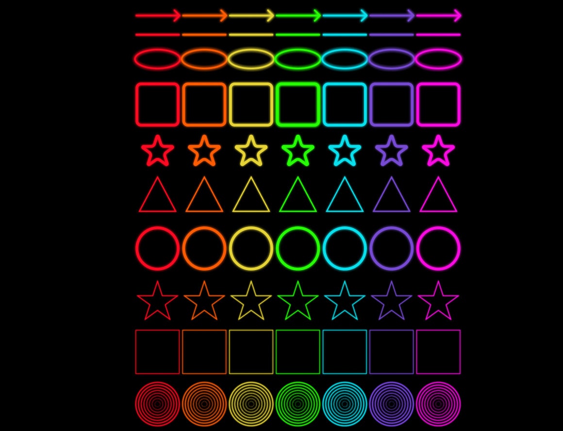 70 formas de neón figuras geométricas de neón efecto de luz - Etsy México