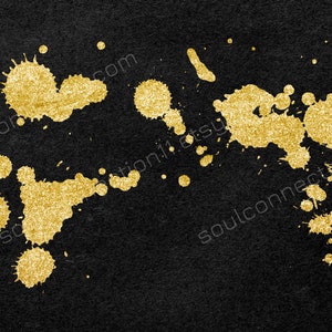 Gold Splatters Clipart, Golden Ink Splash PNG, Glitter Gold Overlays ...