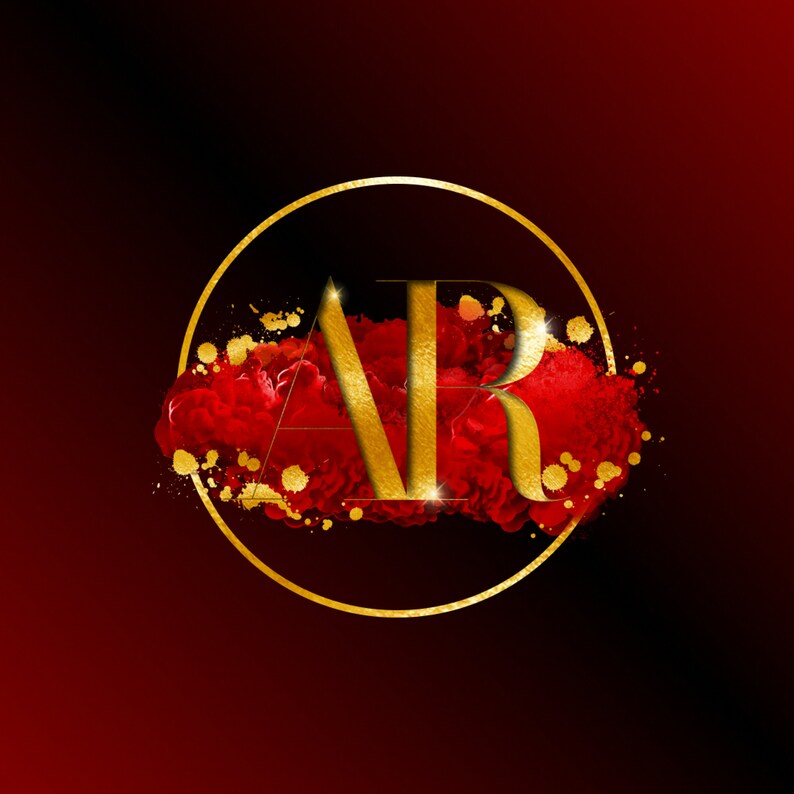 Red Gold Logo Beauty Logo Boutique Logo Watercolor Logo - Etsy