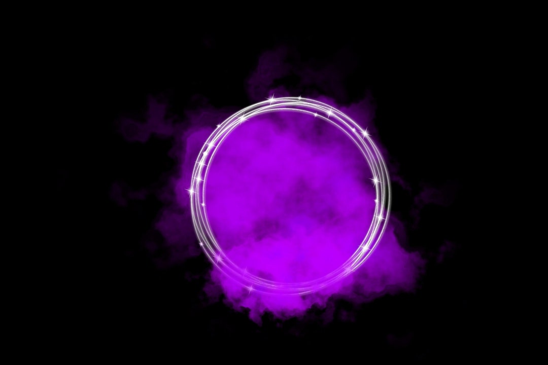 Purple Smoke Logo Background PNG, 300 DPI Silver Circle Ring, Logo ...