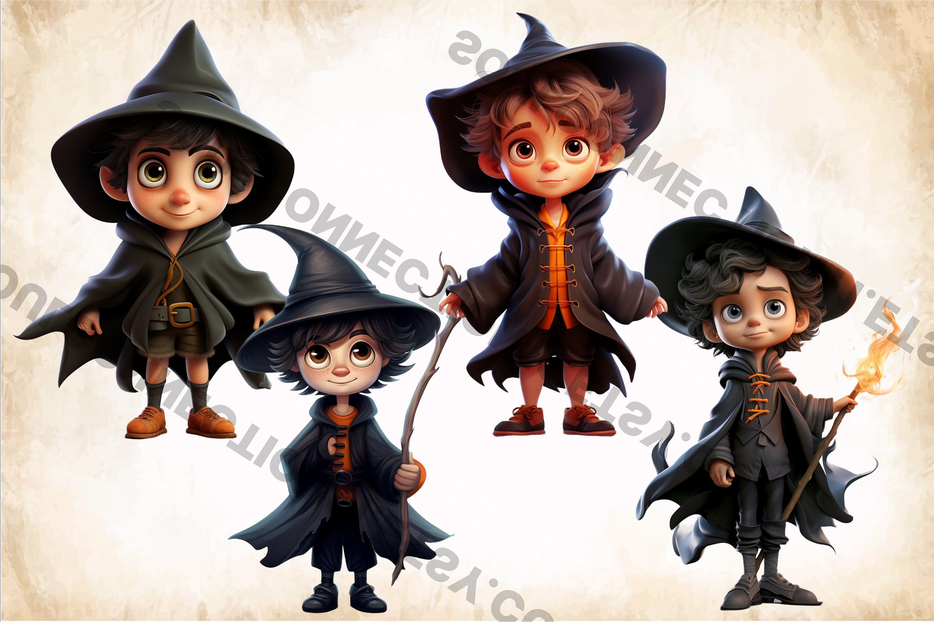Witch Boy PNG Clipart Boy Wizard Images Bundle Sublimation - Etsy