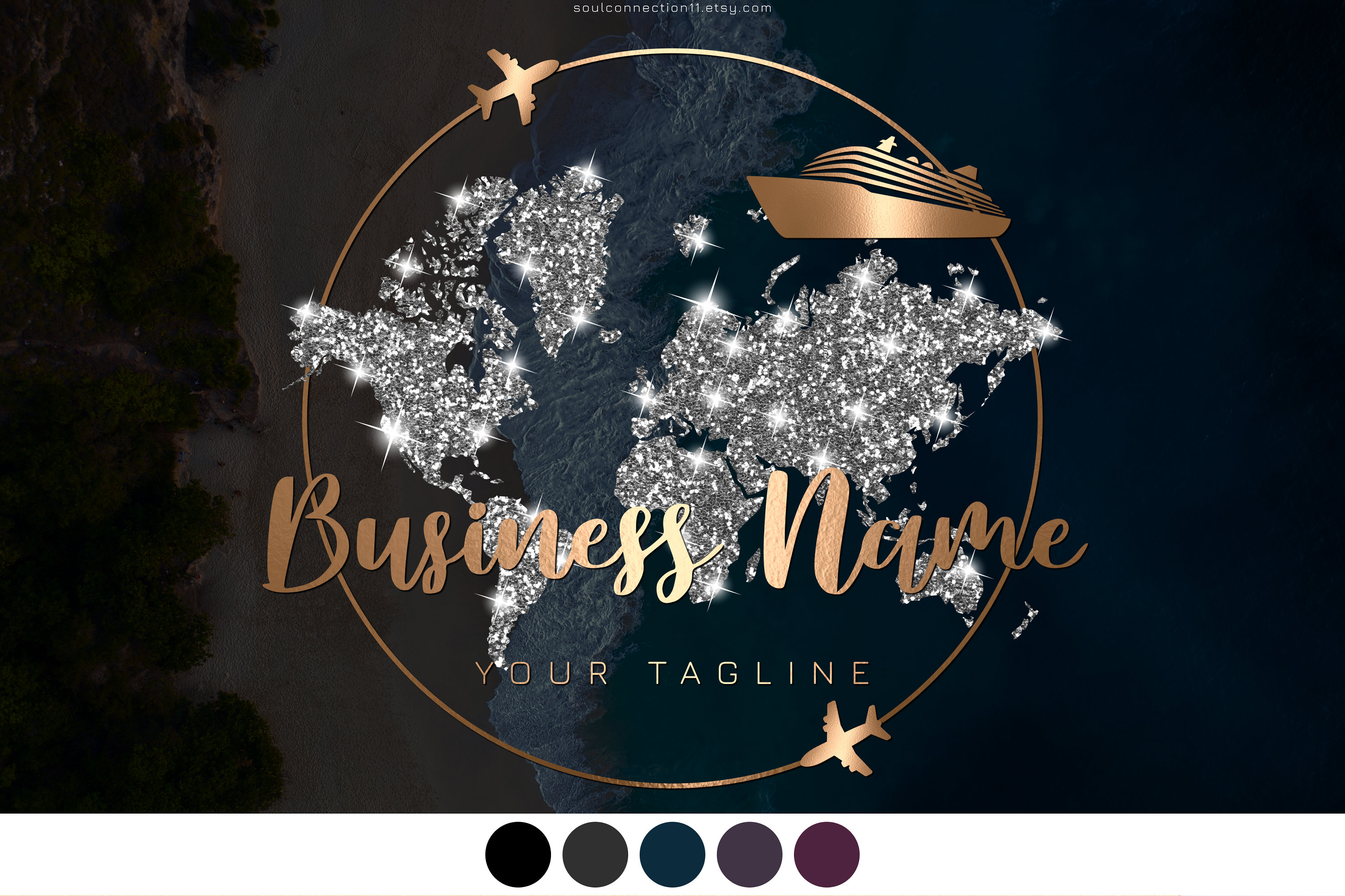 Gold Travel Logo Travel Agent Logo Travel Blogger Logo - Etsy