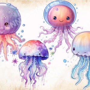 Cute Under the Sea PNG Clipart, Nursery Watercolor Fish, Octopus, Whale ...