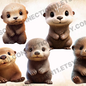 Cute Otter PNG Clipart, Otters Images Bundle, Sublimation Design ...